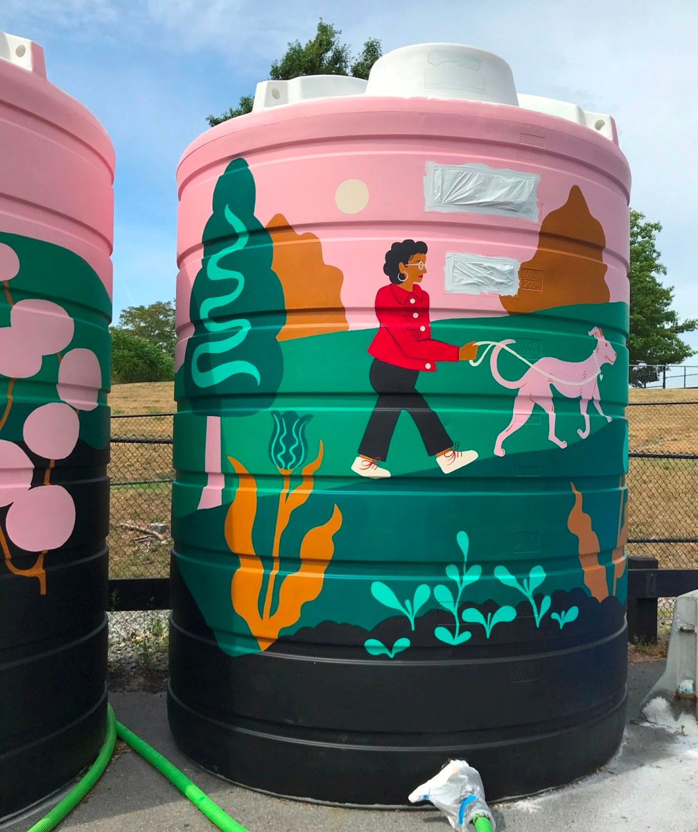 Colorful Characters Brighten Brine Tanks: Mural by Monique Aimee in ...